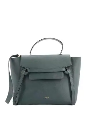 Celine Belt Bag Textured Leather Micro Satchel - Green