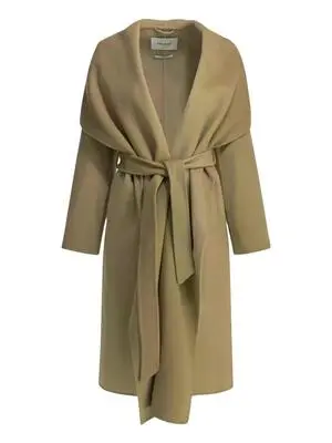 IVY OAK Belted Shawl-collar Coat - Neutrals