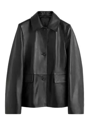 TOTEME Grained Leather Jacket - Black