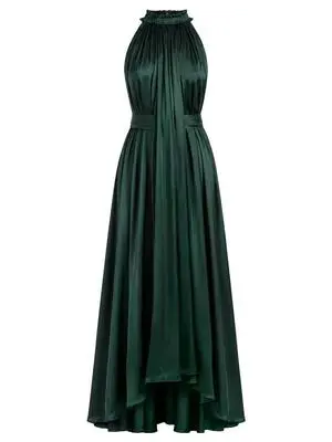 SA SU PHI Frida Pleated Maxi Dress - Green