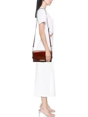 Burberry Leather And House Check Canvas Crossbody Bag - Brown
