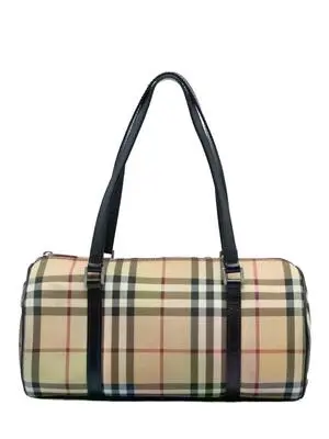 BURBERRY Burberry House Check Canvas Barrel Handbag