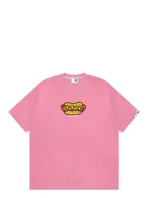 AAPE BY *A BATHING APE Graphic-print Logo-patch T-shirt - Pink