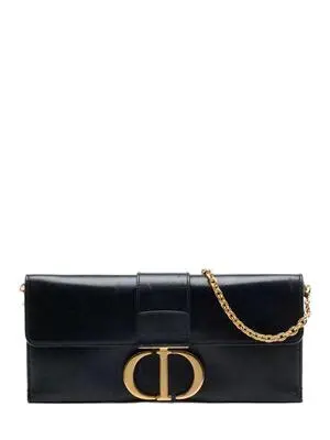 Dior Leather Clutch With Chain - Black