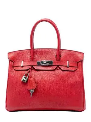 Hermès Togo Leather Birkin 30 Handbag - Red