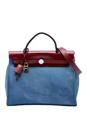 Hermès Toile Herbag Zip 31 Satchel - Blue