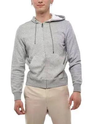 Corneliani Zip-up Drawstring Hoodie - Grey