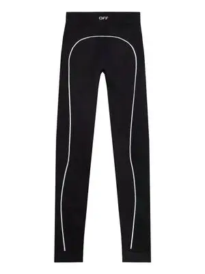 Off-White Logo-print Panelled Leggings - Black