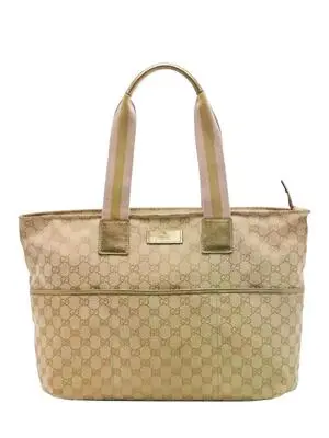 Gucci 2016-2026 Gg Canvas Web Tote Bag - Neutrals