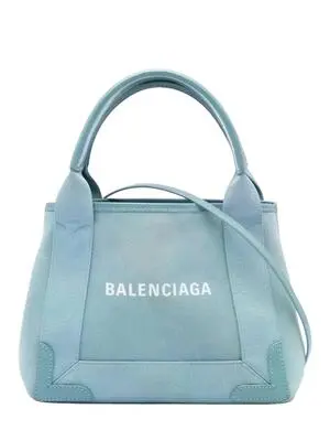 Balenciaga Canvas Navy Cabas Xs Satchel - Blue