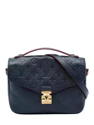LOUIS VUITTON Monogram Empreinte Pochette Metis Satchel - Blue
