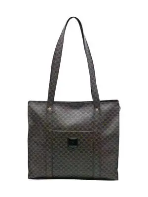 Celine 20th Century Macadam Coated Canvas Tote Bag - Brown