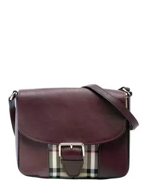 BURBERRY Burberry Haymarket Check Nylon And Leather Dickens Crossbody Bag
