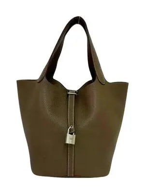 Hermès Clemence Picotin Lock 22 Handbag - Neutrals