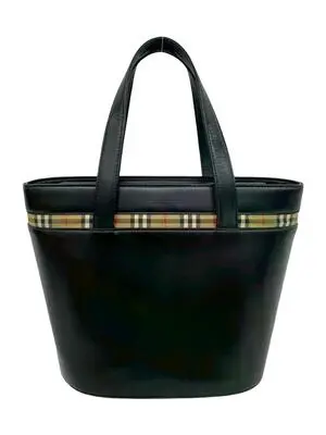 Burberry Leather Tote Bag - Black