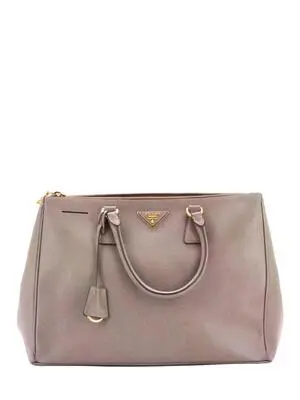 Prada Double Zip Lux Saffiano Leather Large Tote Bag - Grey