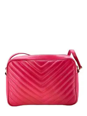 Saint Laurent Lou Camera Bag Matelasse Chevron Leather Small Crossbody Bag - Black