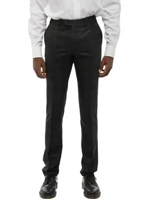 Corneliani District-check Wool Trousers - Grey