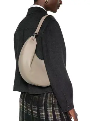 Emporio Armani Grained Leather Shoulder Bag - Neutrals