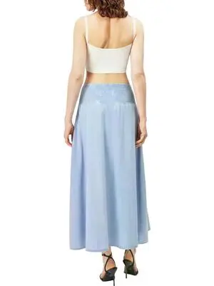 DRYKORN Noriel Shirred-waist Maxi Skirt - Blue