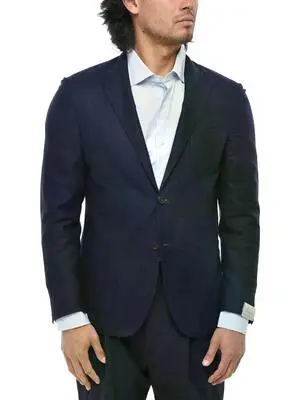 Corneliani Single-breasted Jacquard Blazer - Blue
