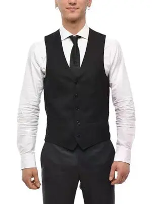 Corneliani Virgin Wool Waistcoat - Black