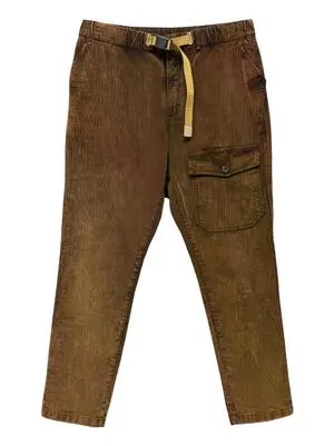 WHITE SAND Belted Corduroy Cargo Pants - Brown
