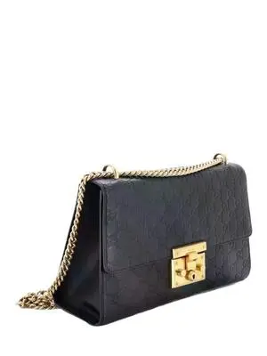 Gucci Padlock Gg Monogram Leather Shoulder Bag - Black