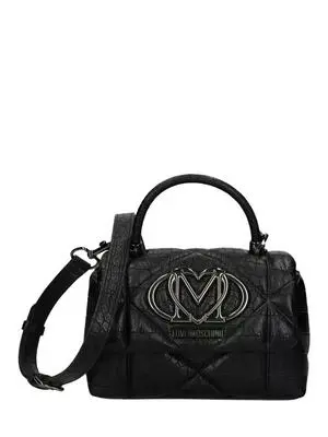 Moschino Logo Appliqué Tote Bag - Black
