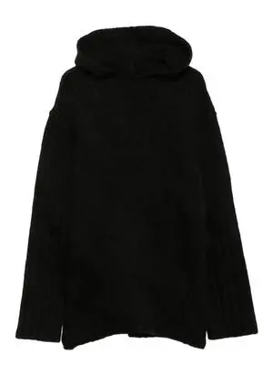 Rick Owens Long Sleeve Hooded Sweater - Black