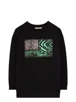 Roberto Cavalli Animal Print Detail Sweatshirt - Black