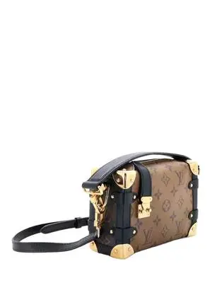 LOUIS VUITTON Louis Vuitton Side Trunk Handbag Reverse Monogram Canvas PM Shoulder Bag Black