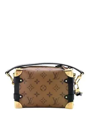 LOUIS VUITTON Louis Vuitton Side Trunk Handbag Reverse Monogram Canvas PM Shoulder Bag Black