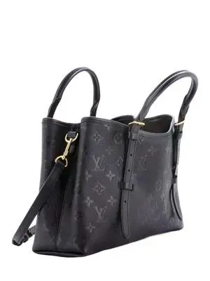 LOUIS VUITTON Monogram Empreinte Leather Pm Tote Bag - Black