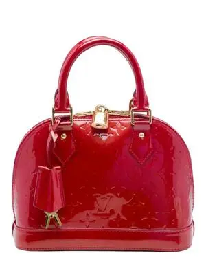 LOUIS VUITTON Monogram Vernis Alma Bb Satchel - Red
