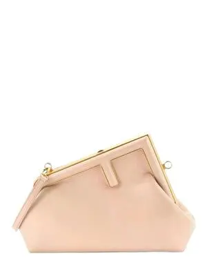 Fendi First Bag Leather Small Clutch Bag - Neutrals