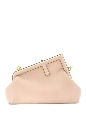 Fendi Fendi First Bag Leather Small Clutch Bag Neutrals