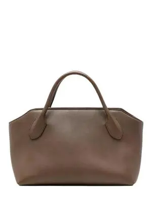 THE ROW Terrasse Bauletto Leather Tote Bag - Brown