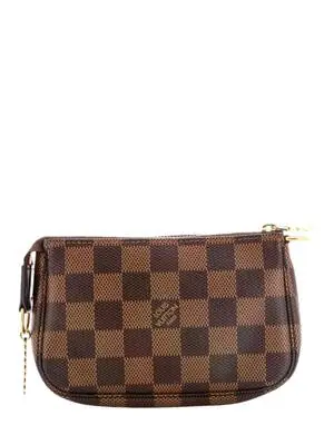 LOUIS VUITTON Pochette Accessoires Damier Mini Clutch Bag - Brown