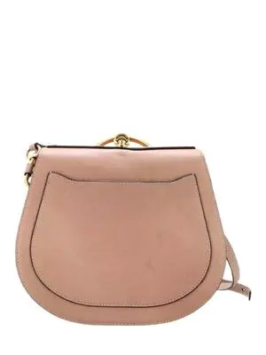 Chloé Chloé Nile Leather Medium Crossbody Bag Neutrals