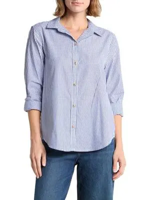 BEACHLUNCHLOUNGE Bentley Striped Cotton Button-up Shirt - Santorini