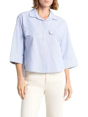 BEACHLUNCHLOUNGE Jennie Button-Up Shirt Savoy Blue