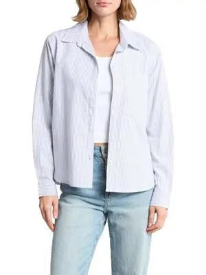 BEACHLUNCHLOUNGE Striped Cotton Shirt - Silver Sage