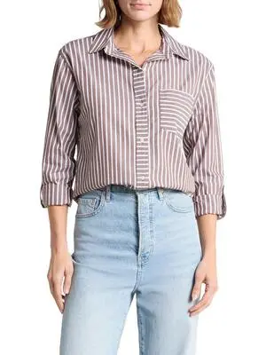 BEACHLUNCHLOUNGE Carson Stripe Button-up Shirt - Hickory