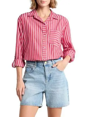 BEACHLUNCHLOUNGE Carson Stripe Button-up Shirt - Ruby Lines