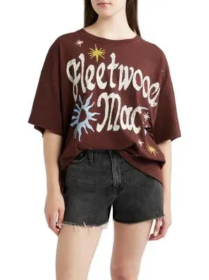 Daydreamer Fleetwood Mac 1973 Doodle Graphic T-shirt - Brown