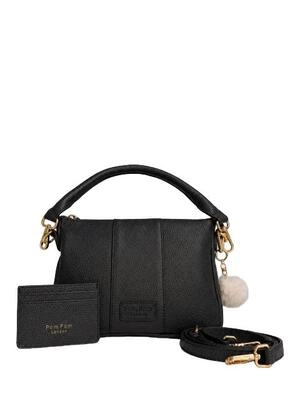 POM POM LONDON City Slim Crossbody Bag Bundle - Black