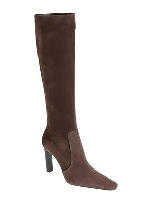 Saint Laurent Francoise Knee-high Suede Boots - Brown