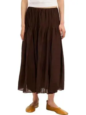 Madewell Pintuck Midi Skirt - Dark Chicory