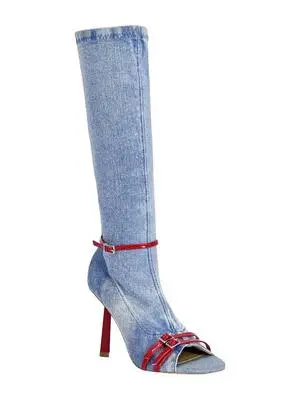 AZALEA WANG Emra Knee High Boot - Denim